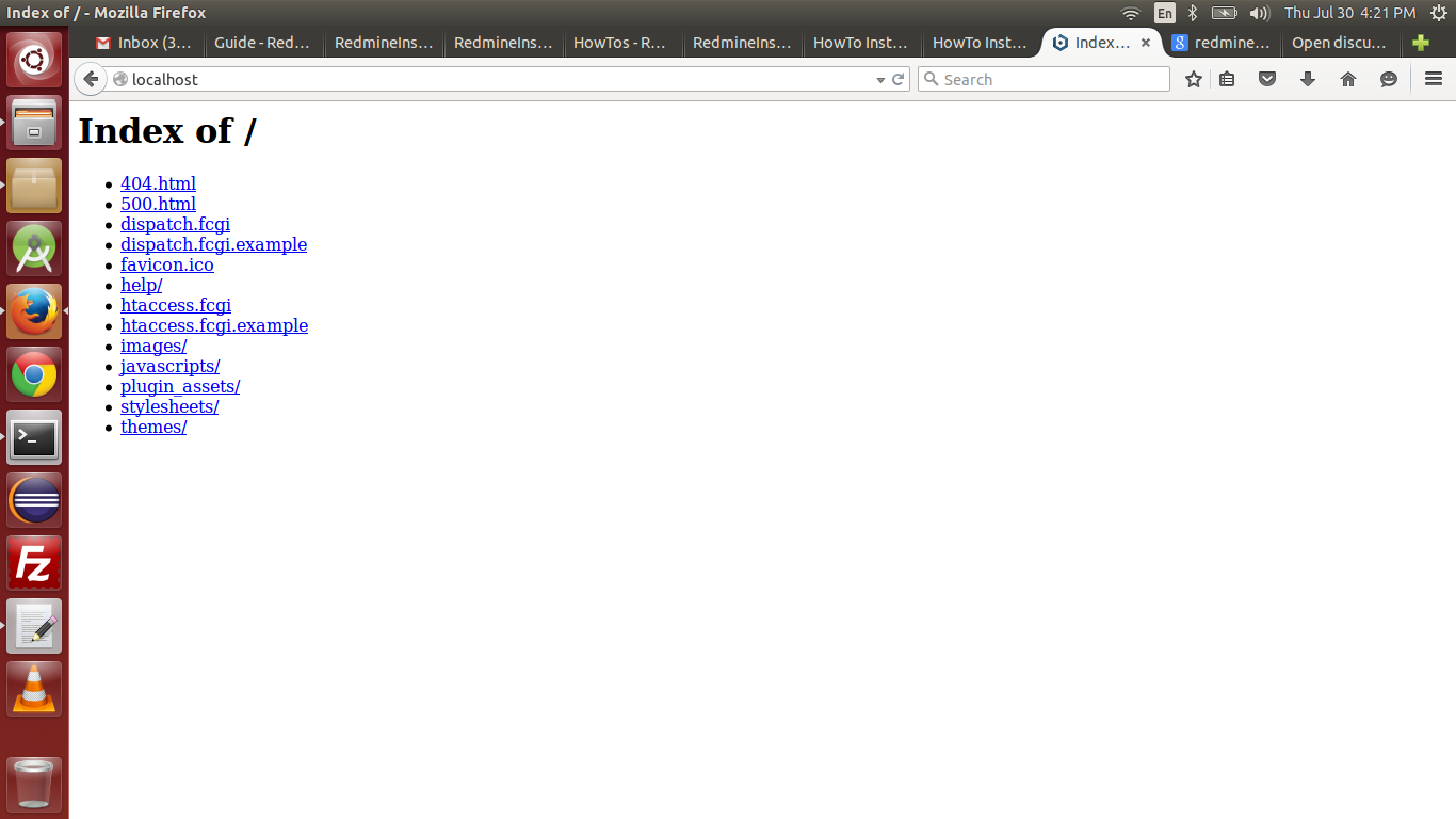 redmine showing index of file - Redmine